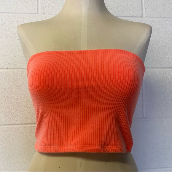 Emma & Sam | Tops | Emma Sam Neon Orange Tube Top Crop Top Size Large ...